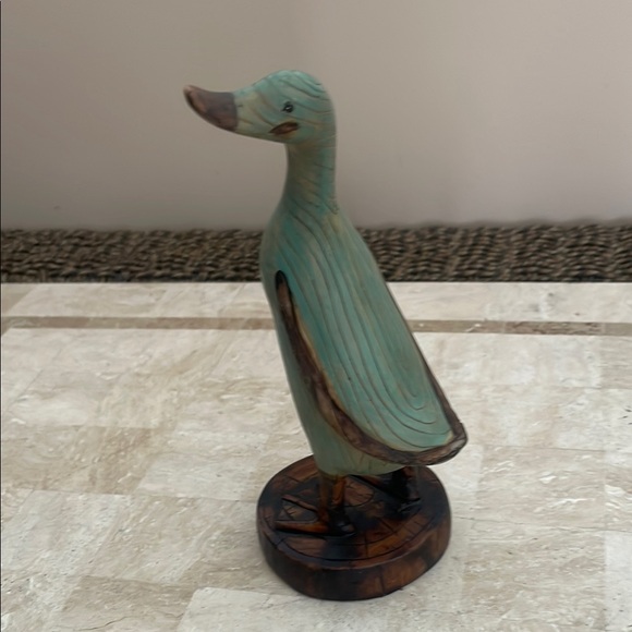 Accents | Handcrafted Wooden Duck Figurine Green And Brown | Poshmark